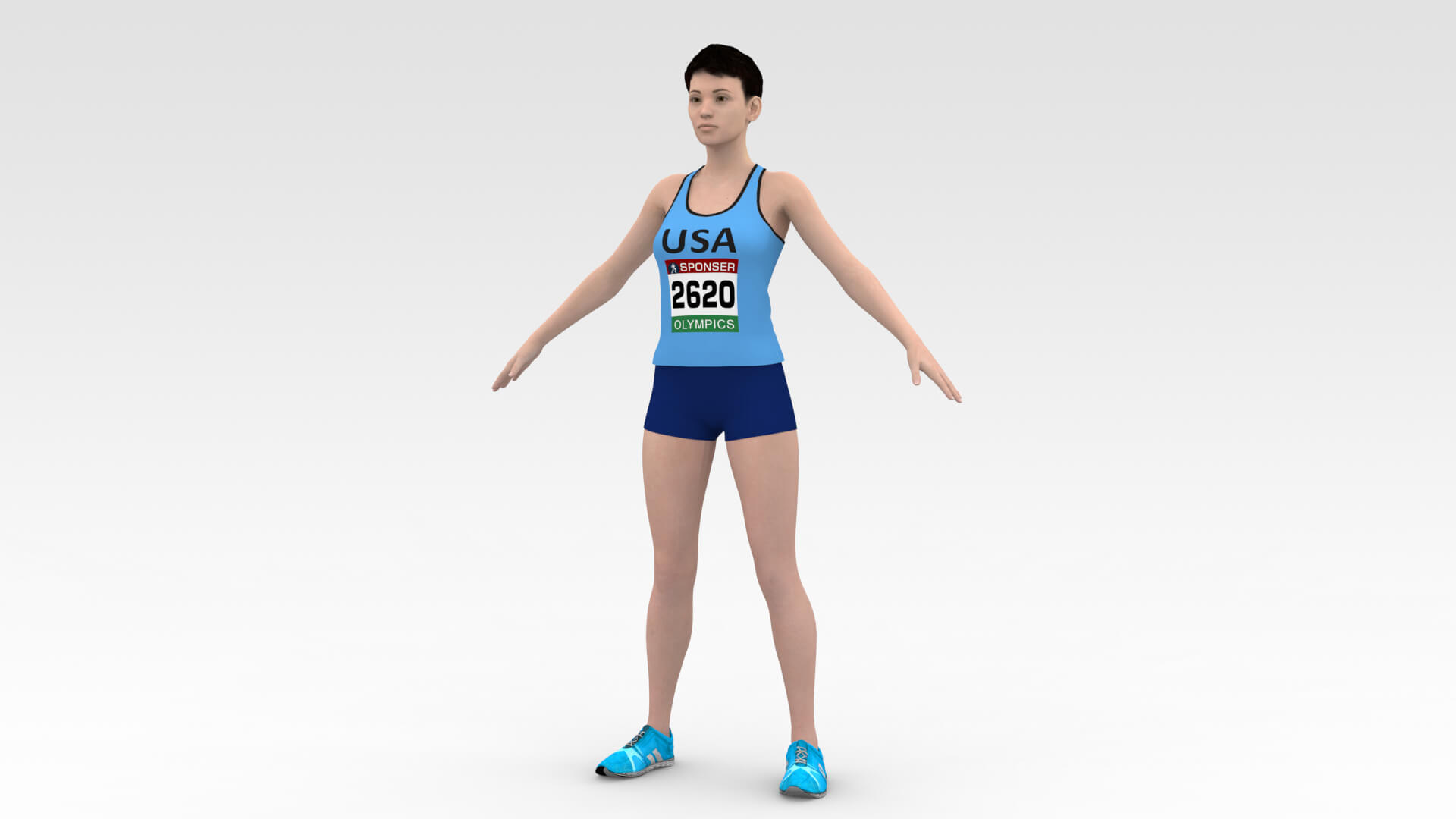 Female Athlete Runner - 3D Model by Trish