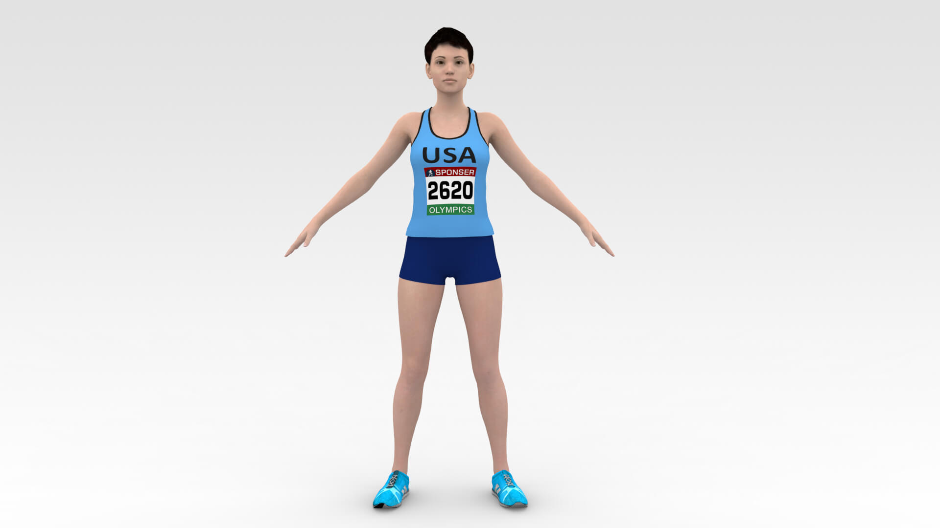 Female Athlete Runner - 3D Model by Trish