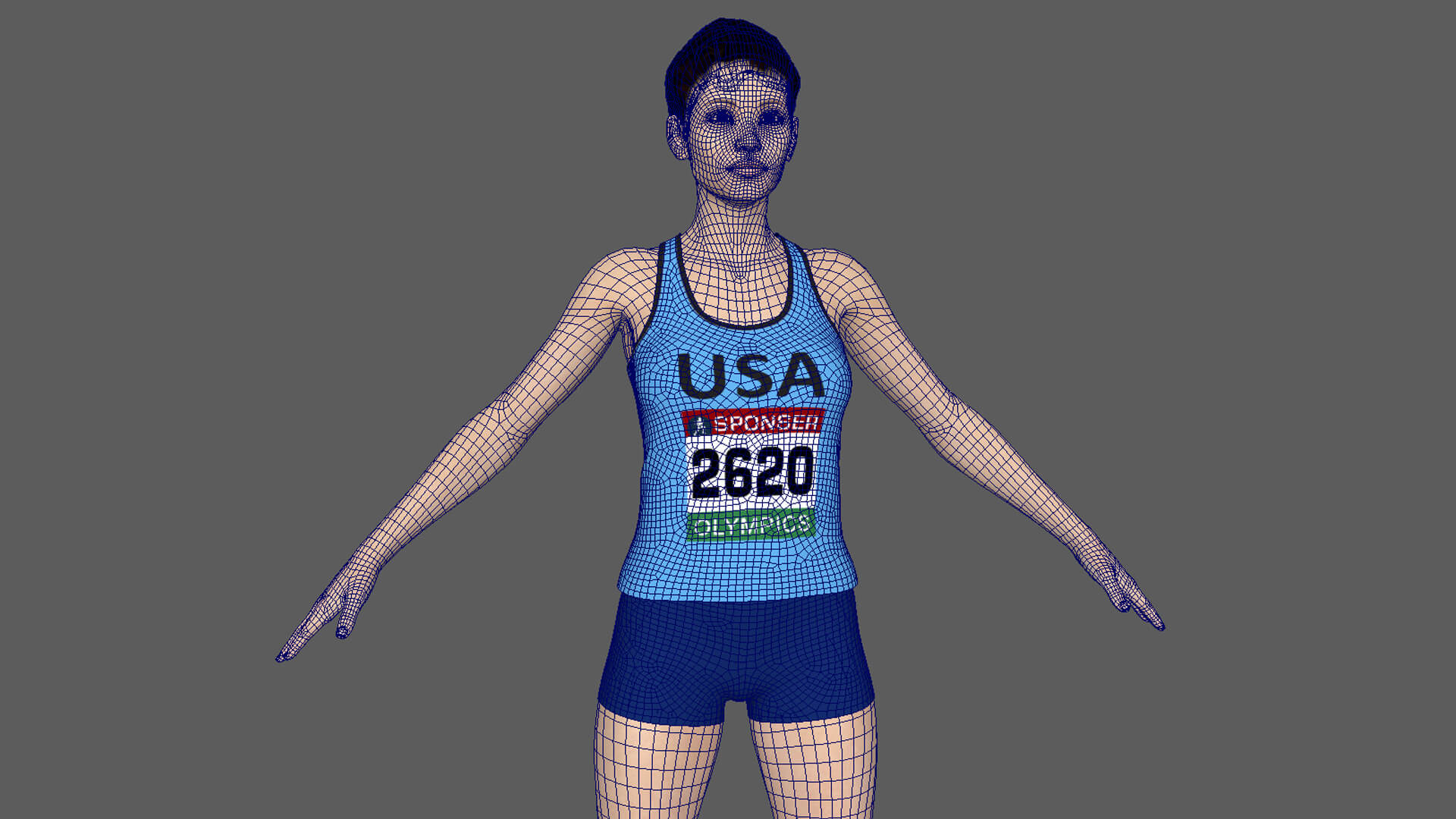 Female Athlete Runner - 3D Model by Trish