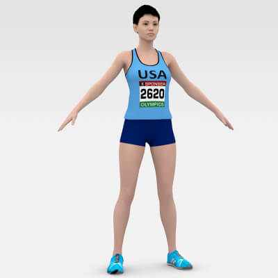 Female Athlete Runner - 3D Model by Trish