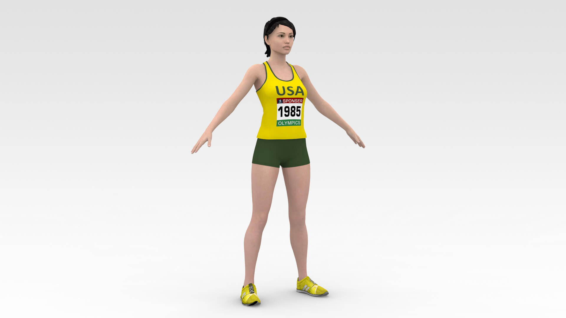 Female Athlete Runner - 3D Model by Trish