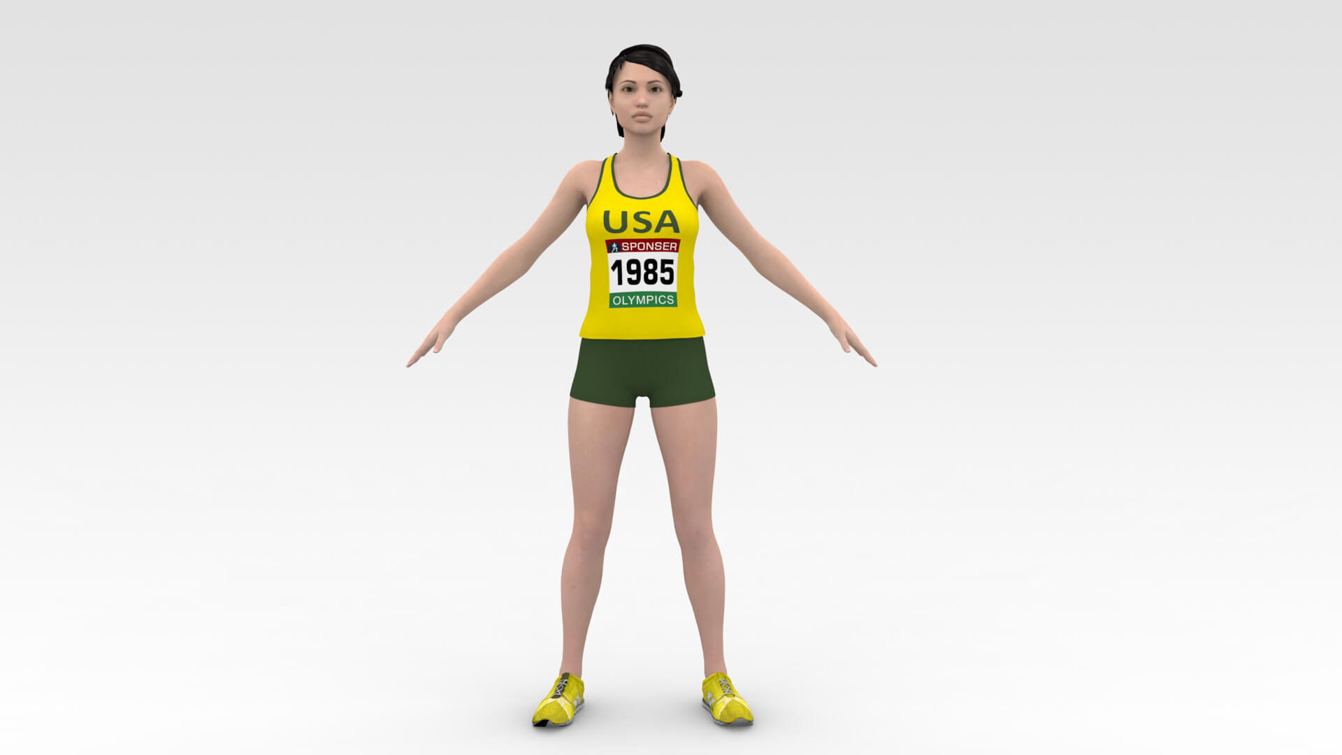 Female Athlete Runner - 3D Model by Trish