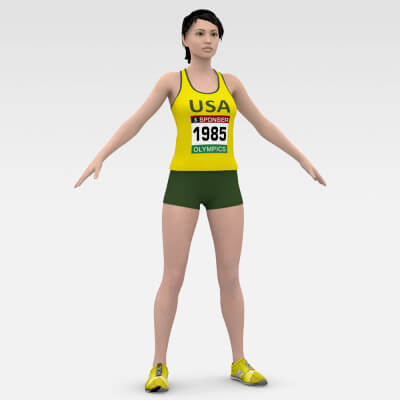 Female Athlete Runner - 3D Model by Trish