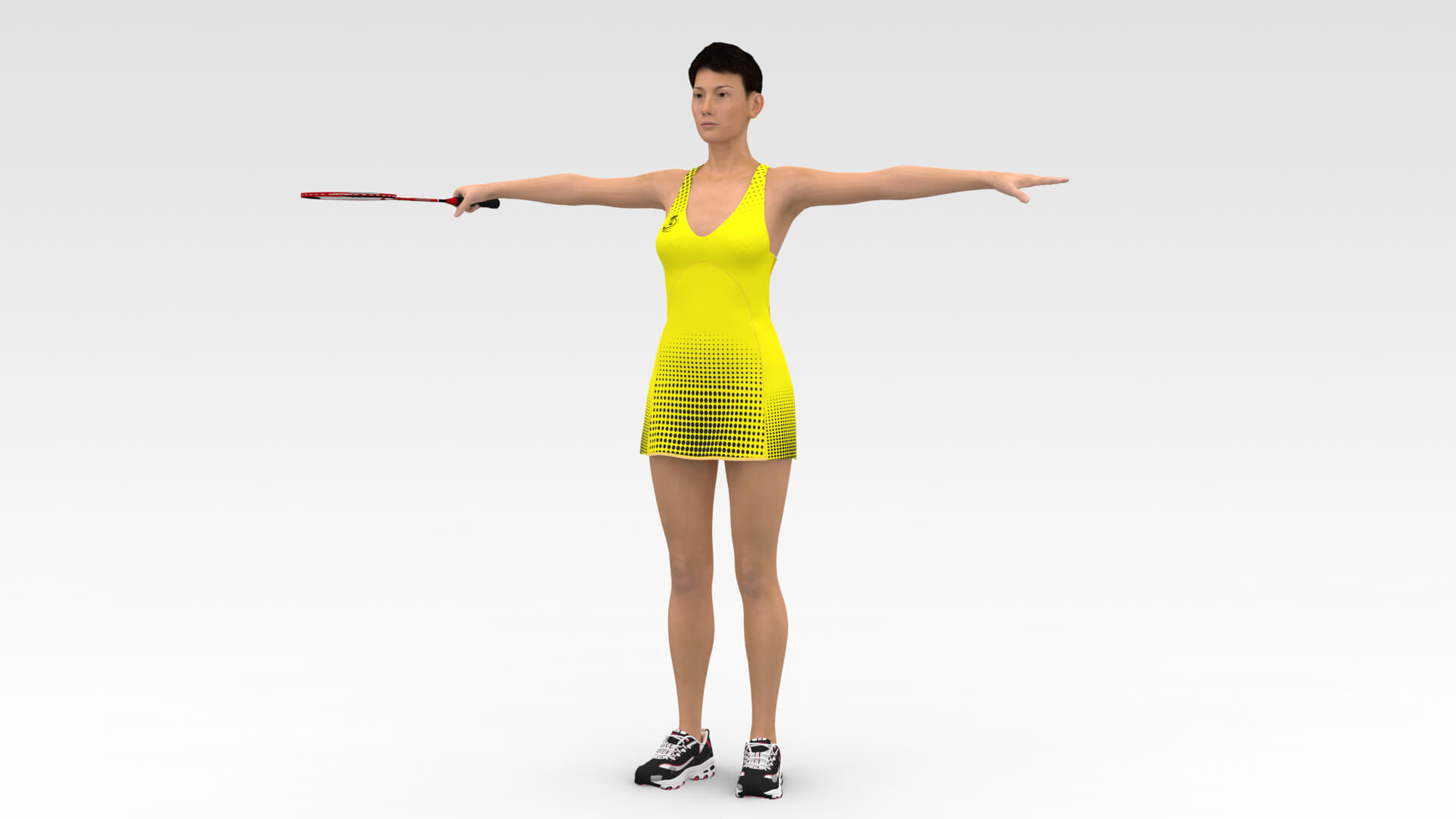 Female Badminton Player - 3D Model by Trish