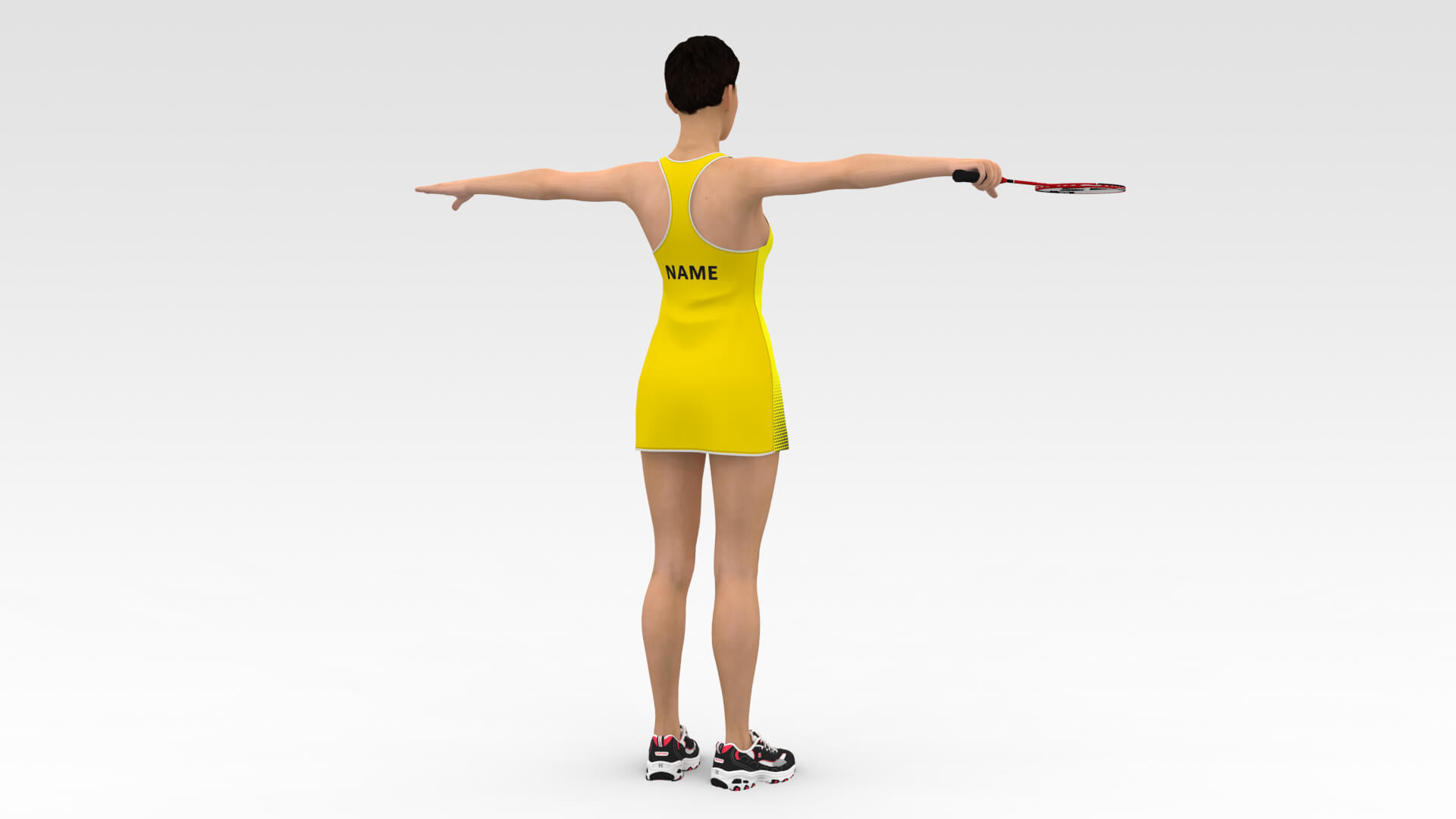 Female Badminton Player - 3D Model by Trish