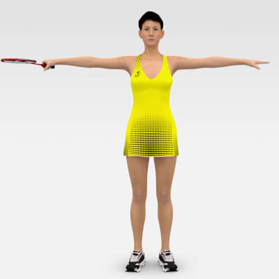 Female Badminton Player - 3D Model by Trish