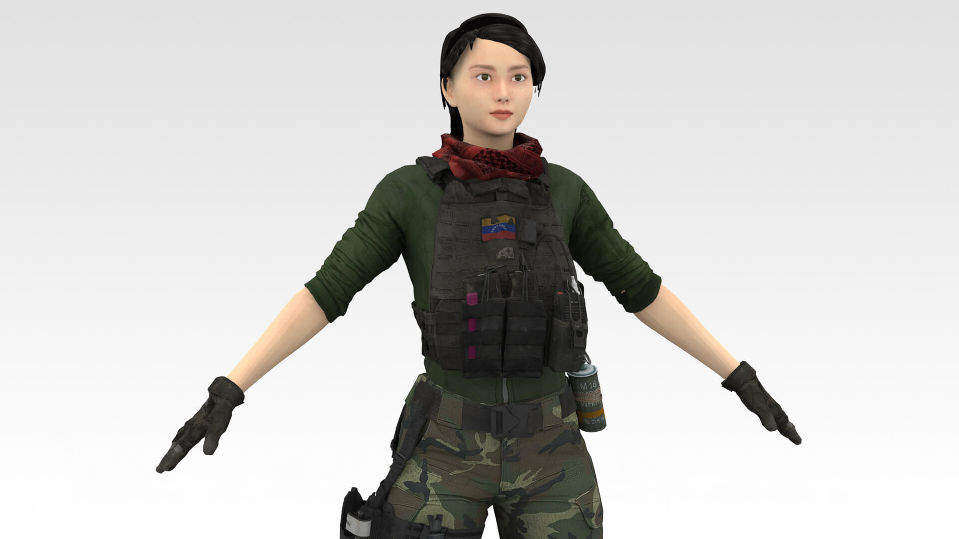 Female Soldier - 3D Model by Trish