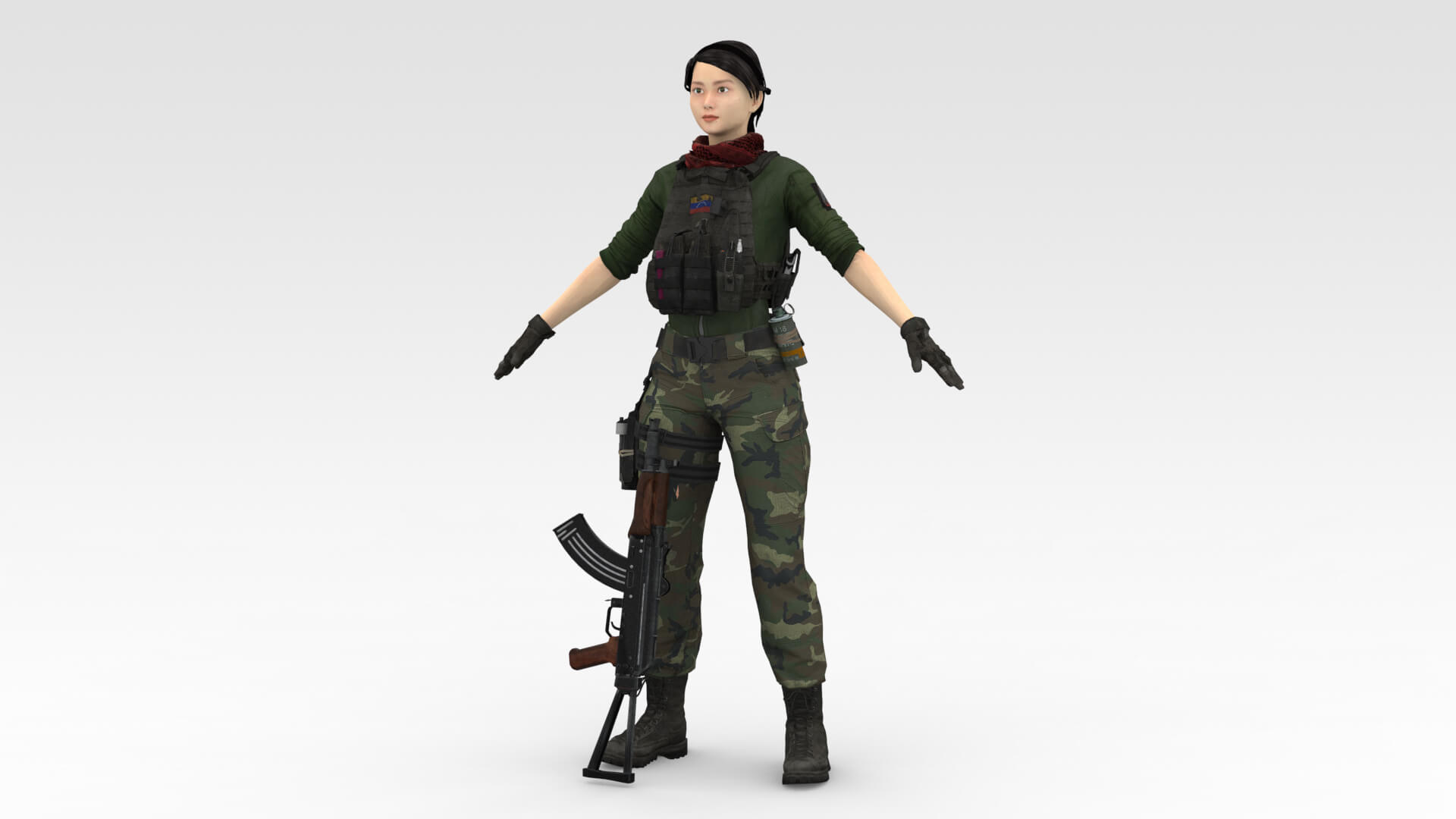 Female Soldier - 3D Model by Trish