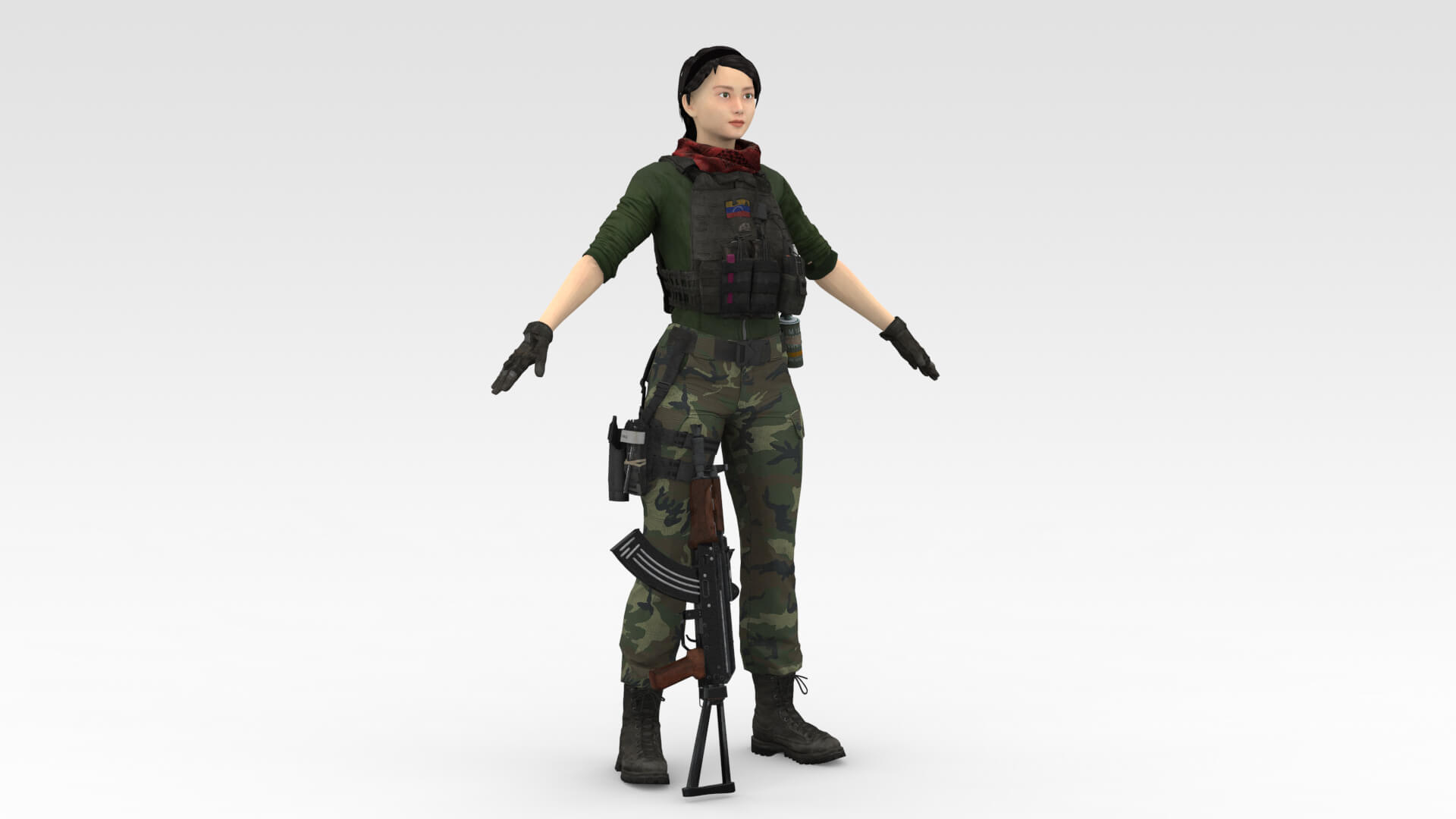 Female Soldier - 3D Model by Trish