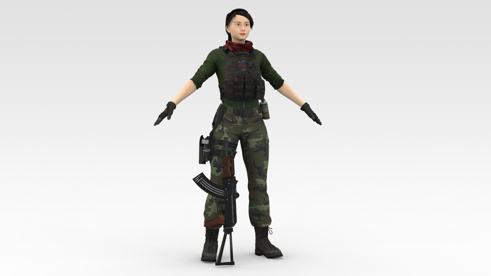 Female Soldier - 3D Model by Trish