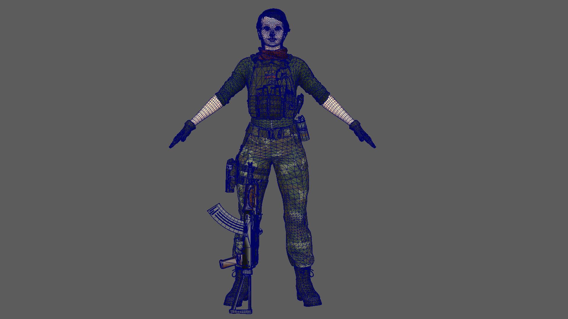Female Soldier - 3D Model by Trish