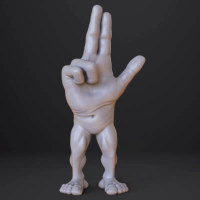 Hand Monster Character - Bang Bang Hand Gesture 3D Model by Trish