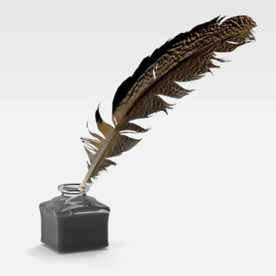 Inkwell - Calligraphy 3D Model by Trish
