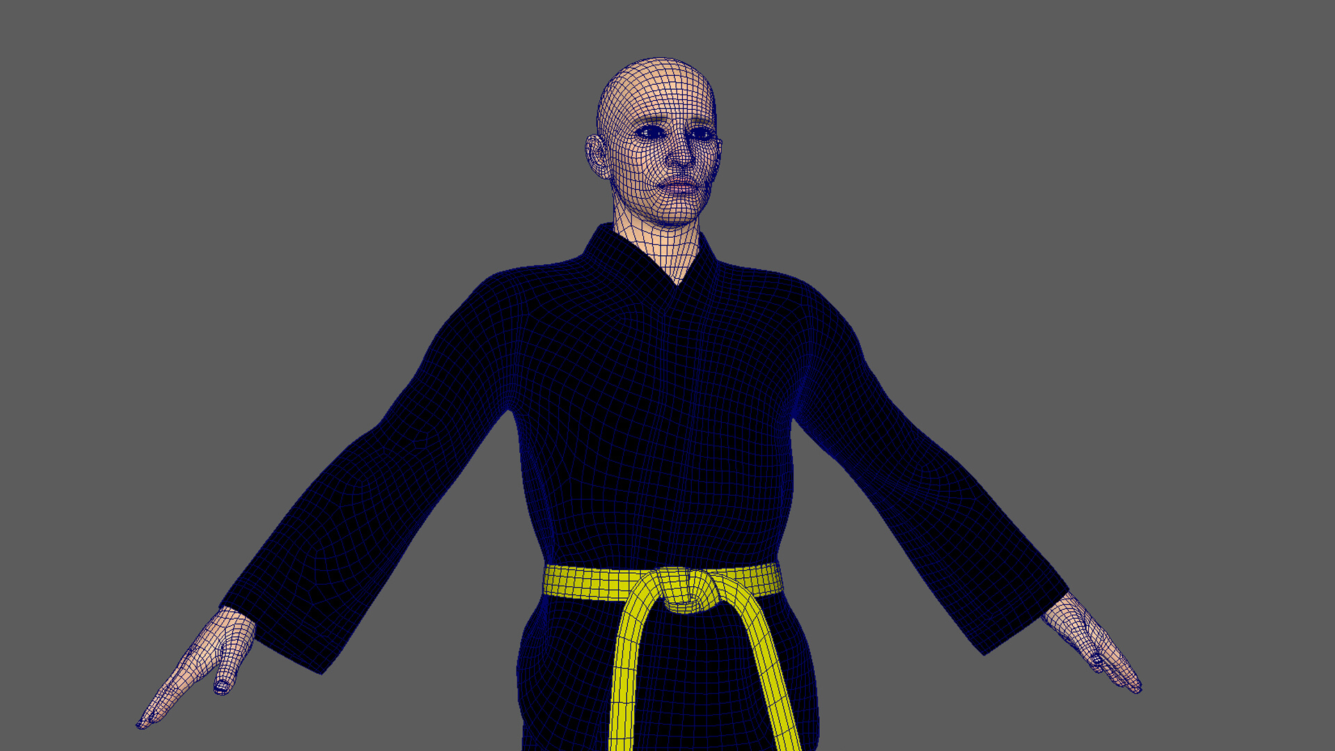 Karate Fighter - Black Dress 3D Model by Trish