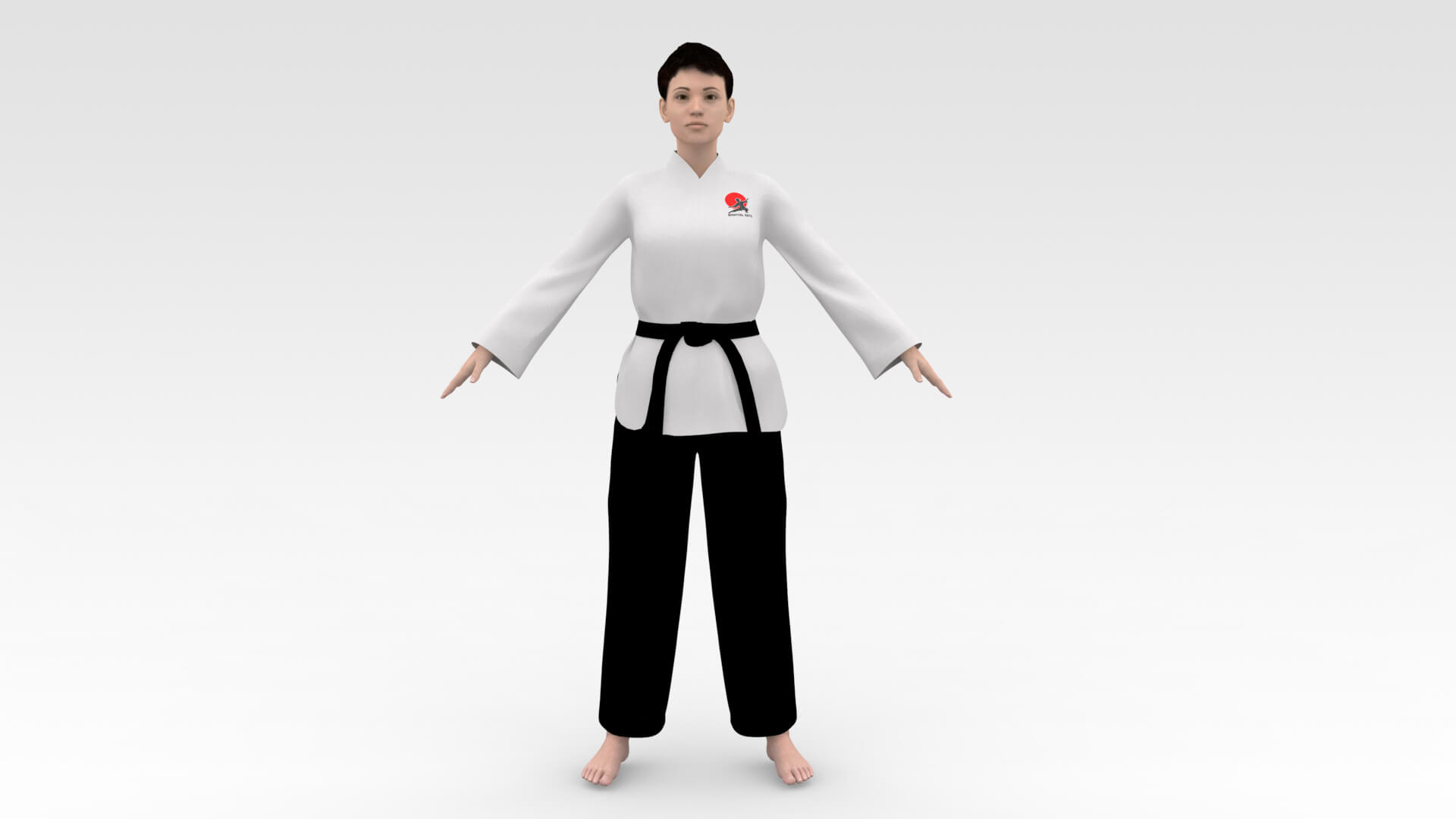 Karate Fighter - Female 3D Model by Trish