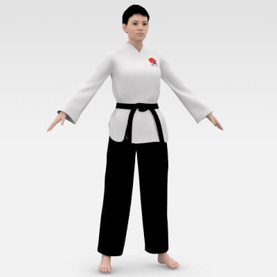 Karate Fighter - Female 3D Model by Trish