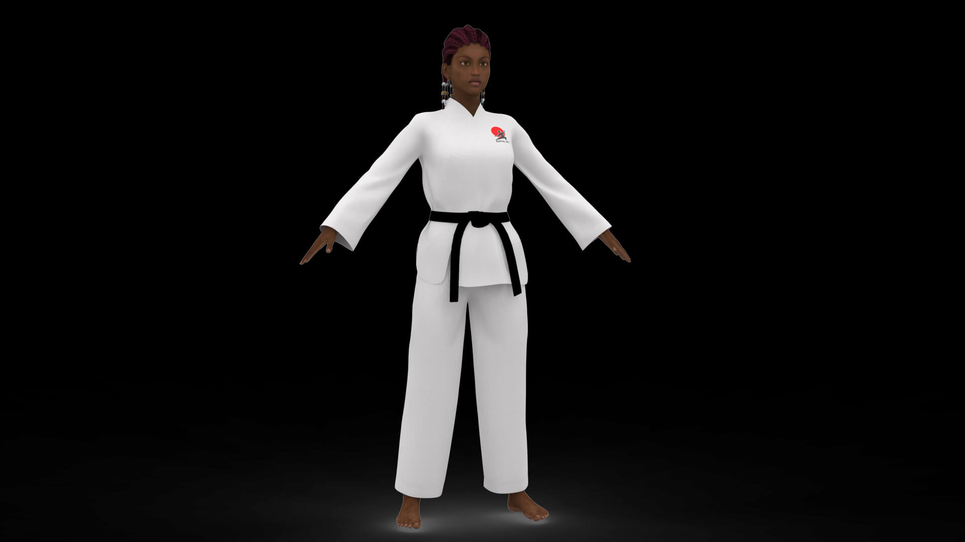 Karate Fighter - Female 3D Model by Trish