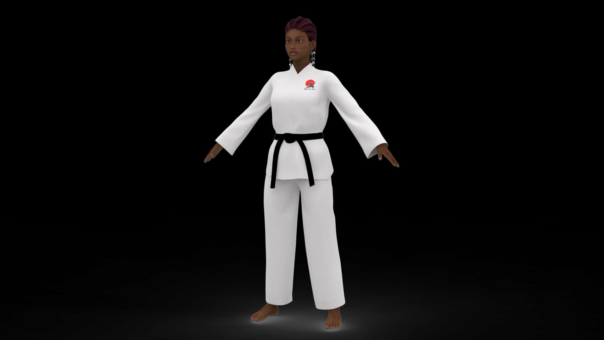 Karate Fighter - Female 3D Model by Trish