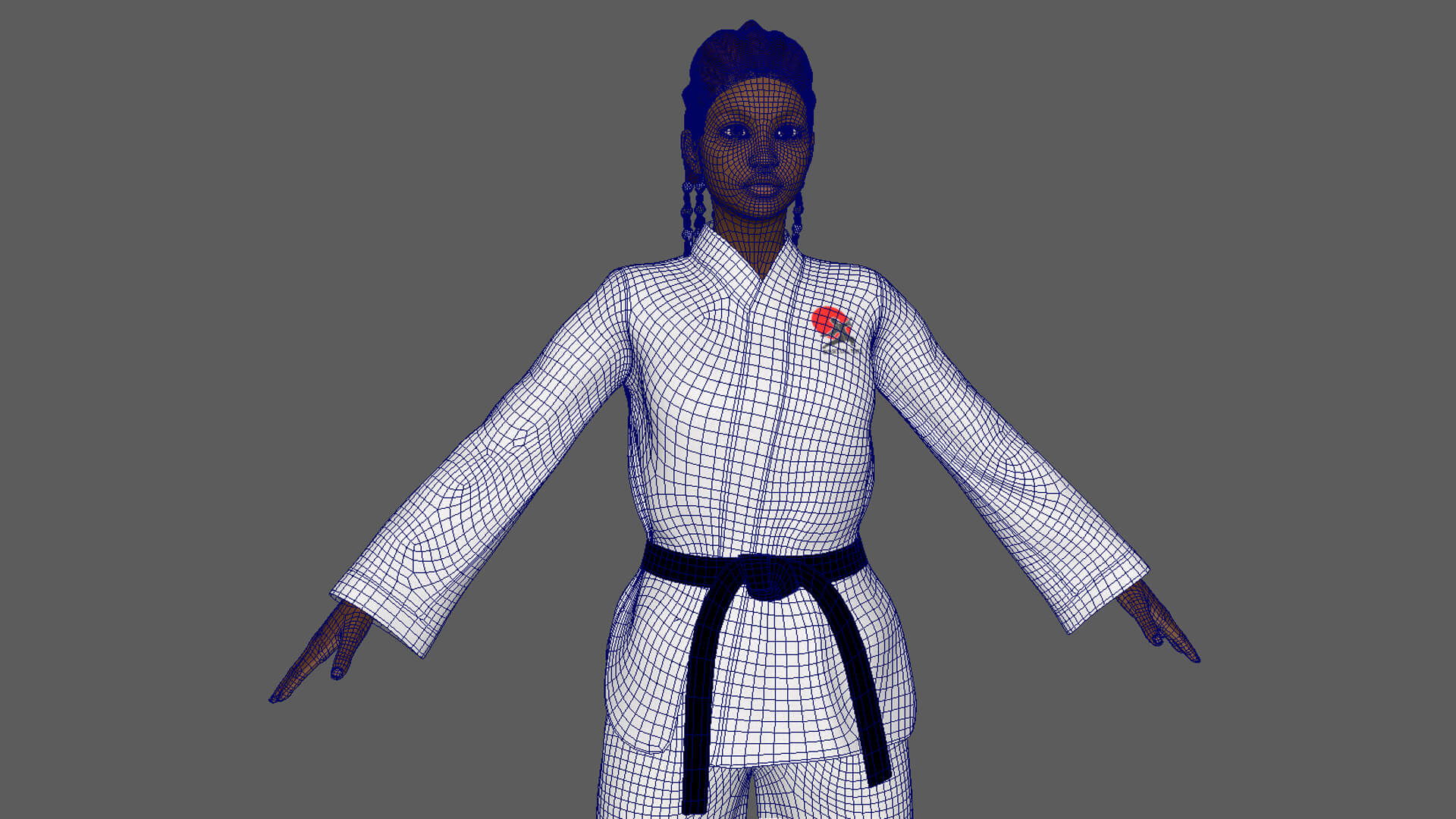 Karate Fighter - Female 3D Model by Trish