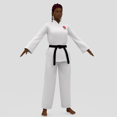 Karate Fighter - Female 3D Model by Trish