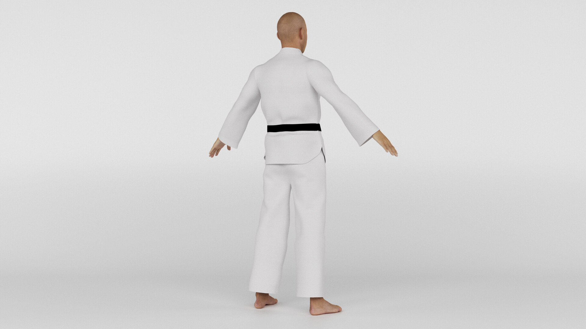 Karate Fighter - White Dress 3D Model by Trish