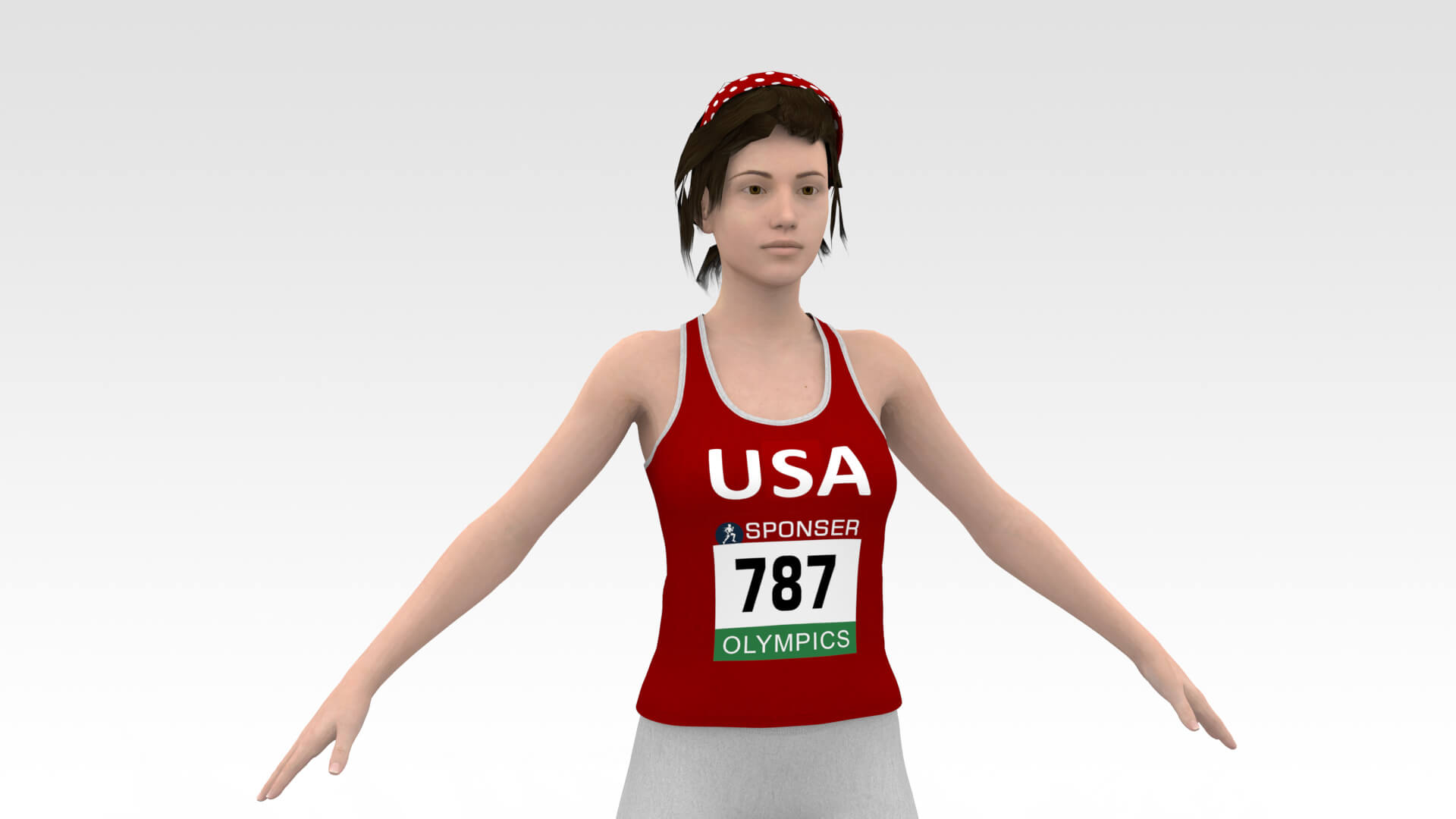 Female Athlete Runner - 3D Model by Trish
