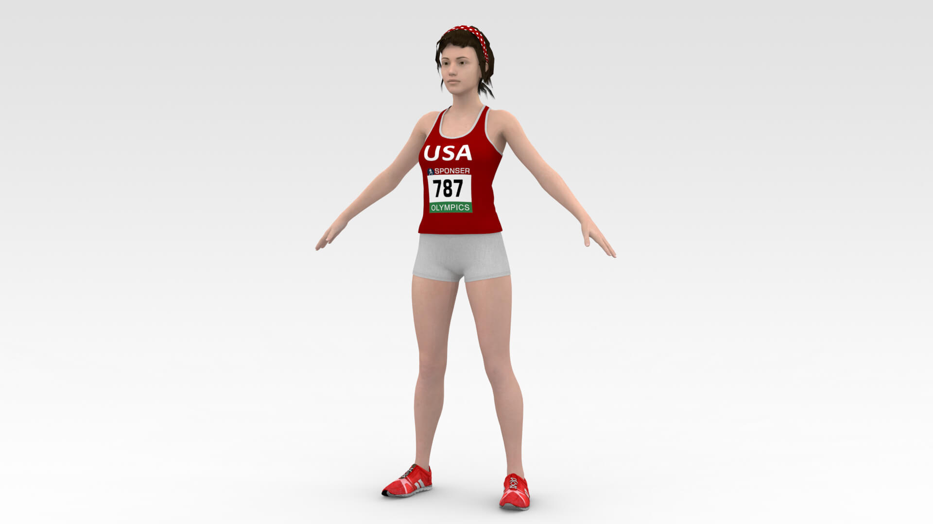 Female Athlete Runner - 3D Model by Trish
