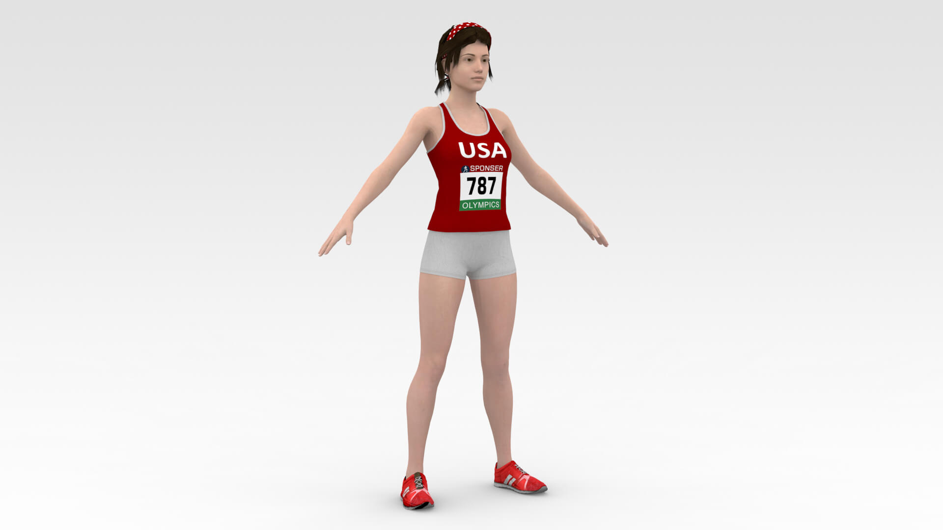 Female Athlete Runner - 3D Model by Trish
