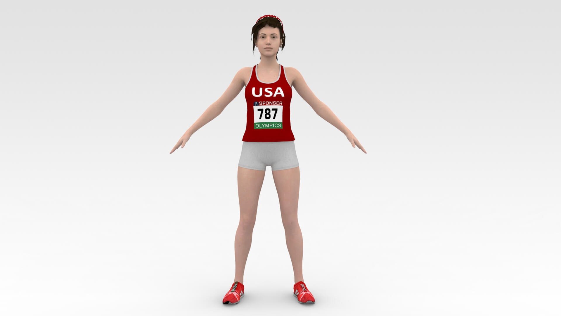 Female Athlete Runner - 3D Model by Trish