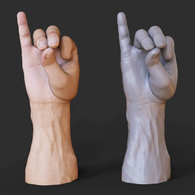 Male Hand Pose Gesture 04 - 3D Model by Trish