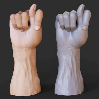 Male Hand Pose Gesture 10 - 3D Model by Trish
