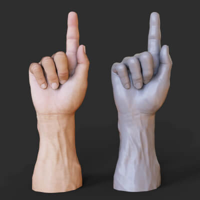 Male Hand Pose Gesture 15 - 3D Model by Trish