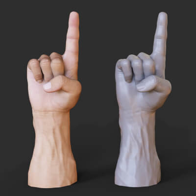Male Hand Pose Gesture 16 - 3D Model by Trish