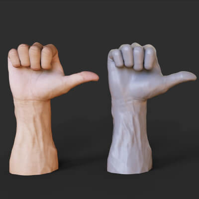 Male Hand Pose Gesture 21 - 3D Model by Trish