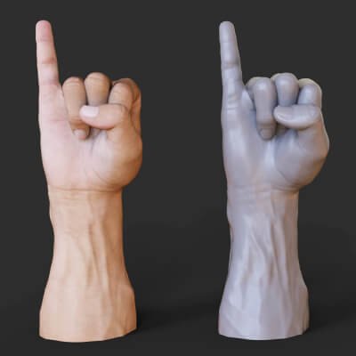 Male Hand Pose Gesture 22 - 3D Model by Trish