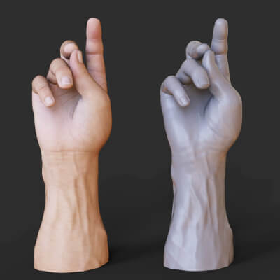Male Hand Pose Gesture 24 - 3D Model by Trish