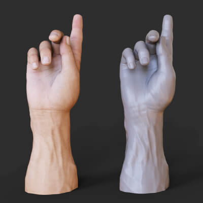Male Hand Pose Gesture 30 - 3D Model by Trish