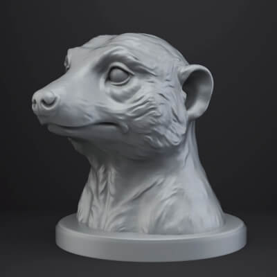 Meerkat Bust - Animal Figurine 3D Model by Trish