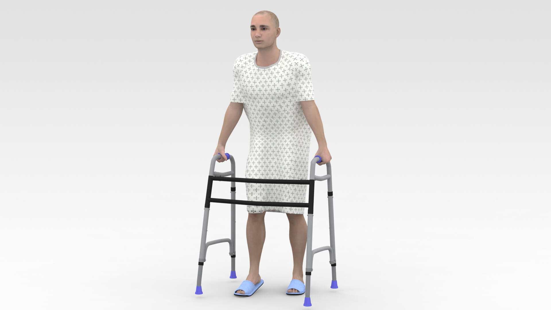Patient With Walker - 3D Model by Trish
