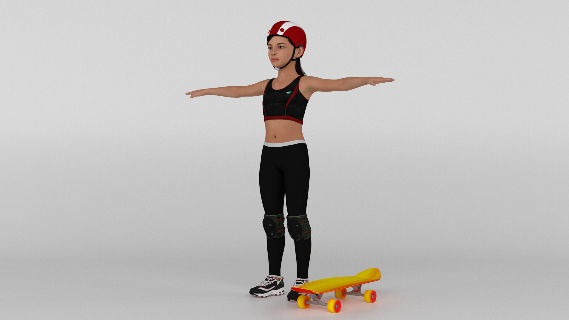Skater Girl - Sports 3D Model by Trish