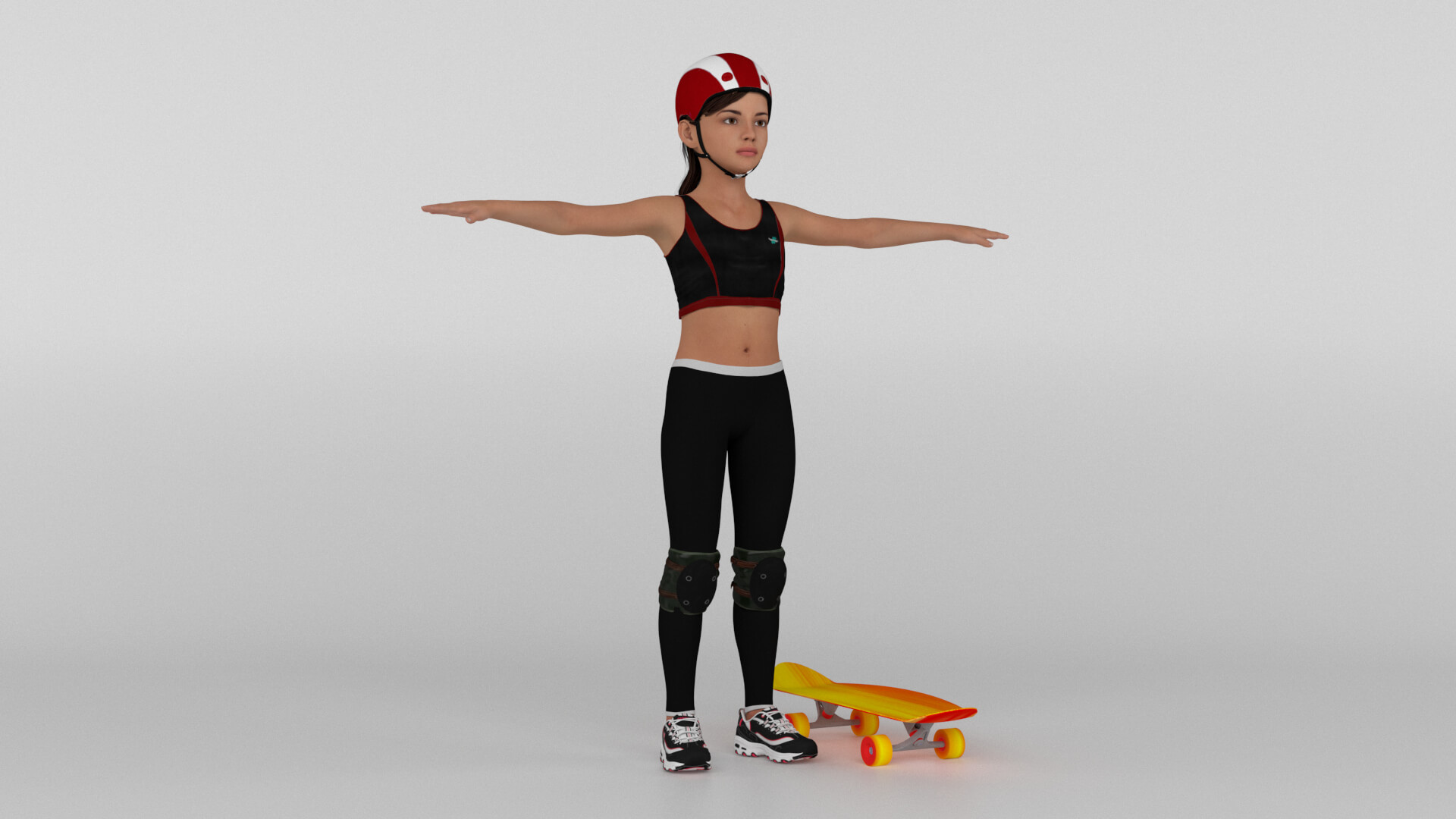 Skater Girl - Sports 3D Model by Trish