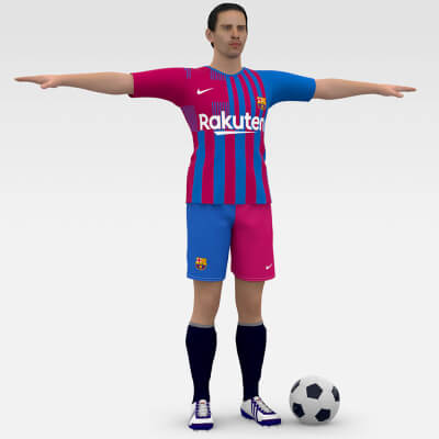 Soccer Player Barcelona - 3D Model by Trish
