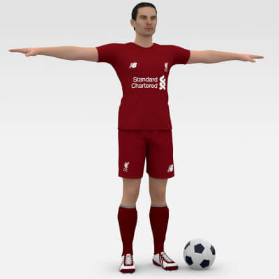 Soccer Player Liverpool - 3D Model by Trish
