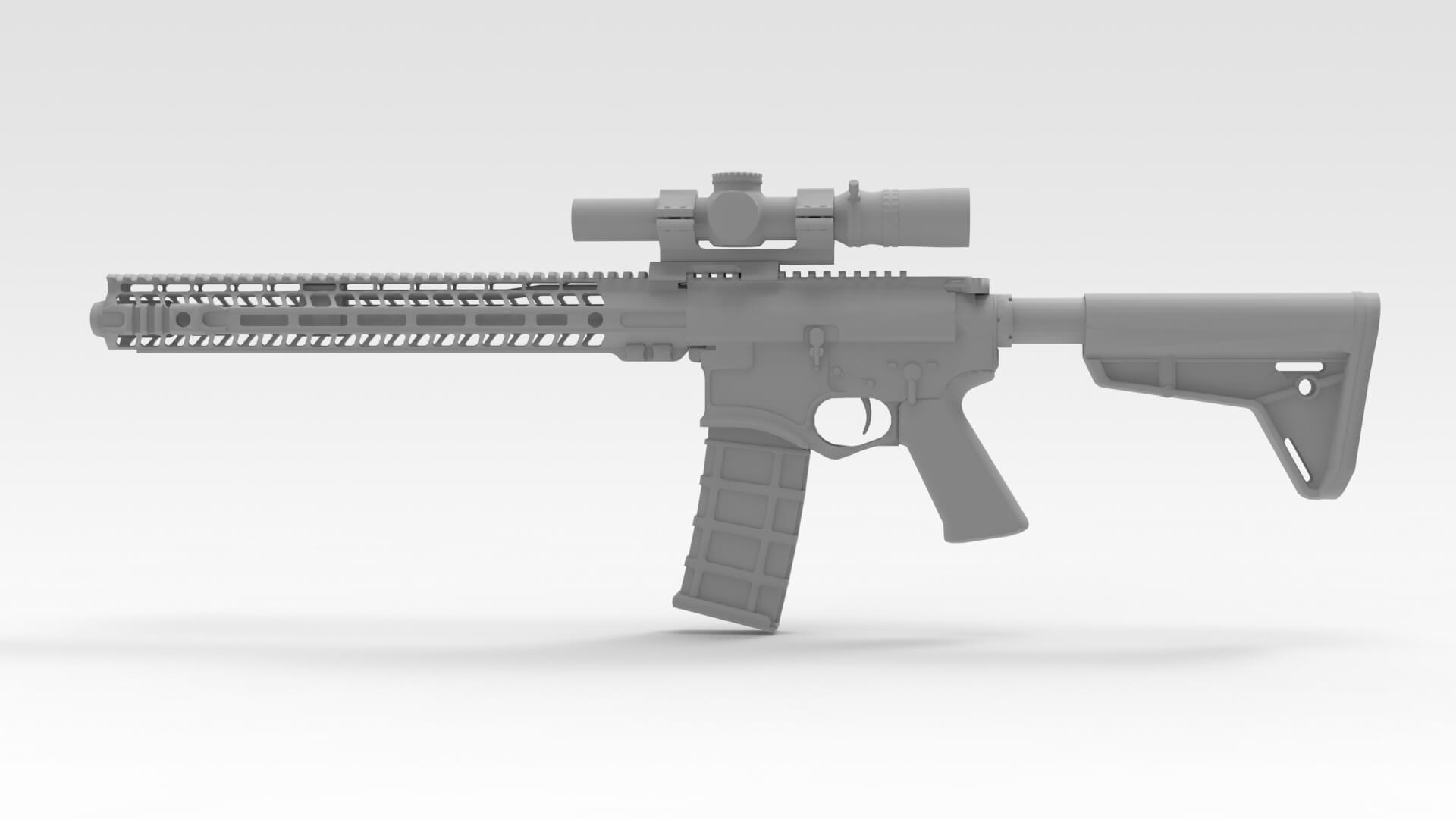 Tactical Rifle - 3D Model by Trish