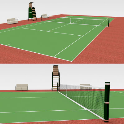 Tennis Court - Playground 3D Model by Trish