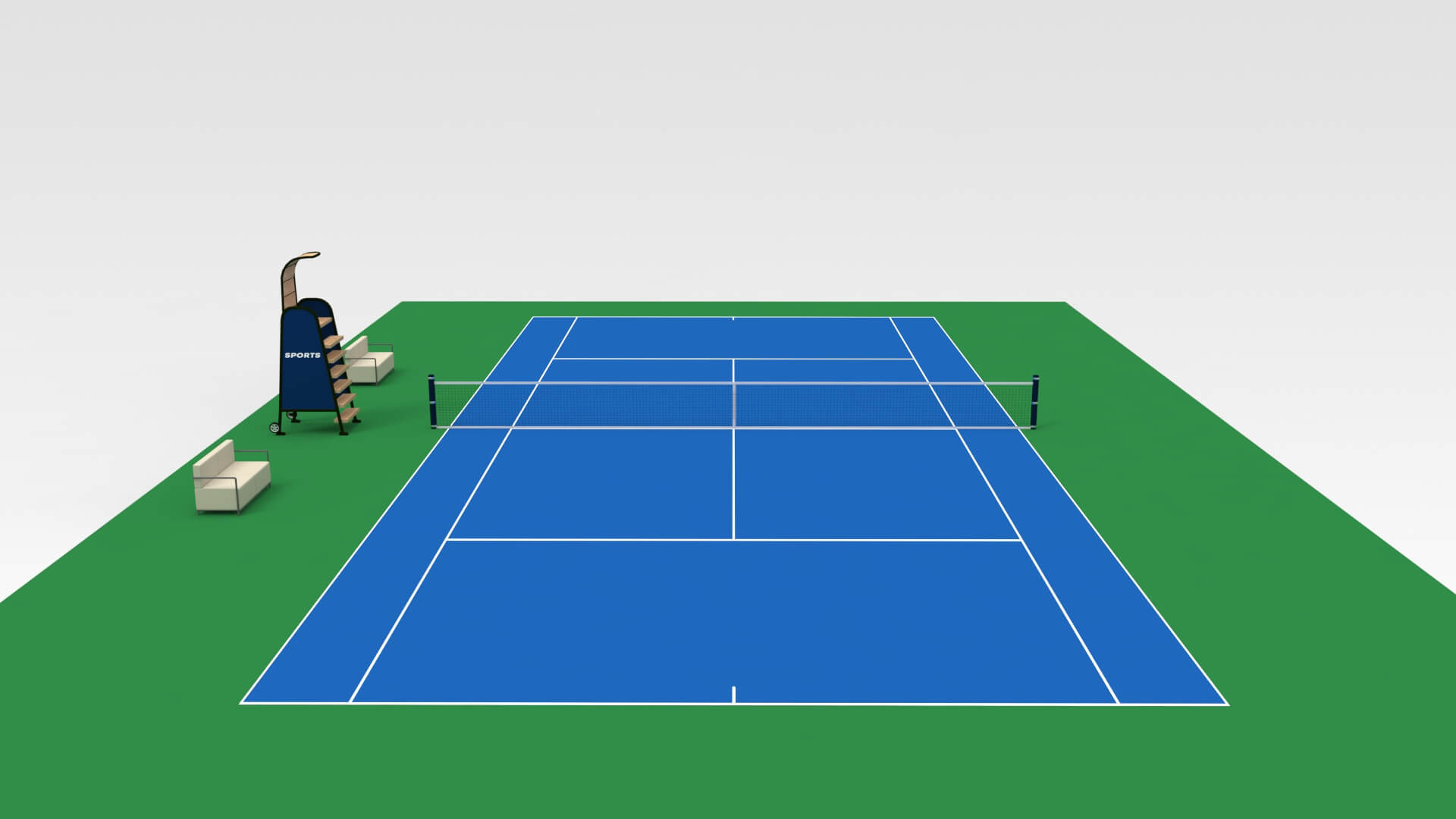 Tennis Court - Playground 3D Model by Trish