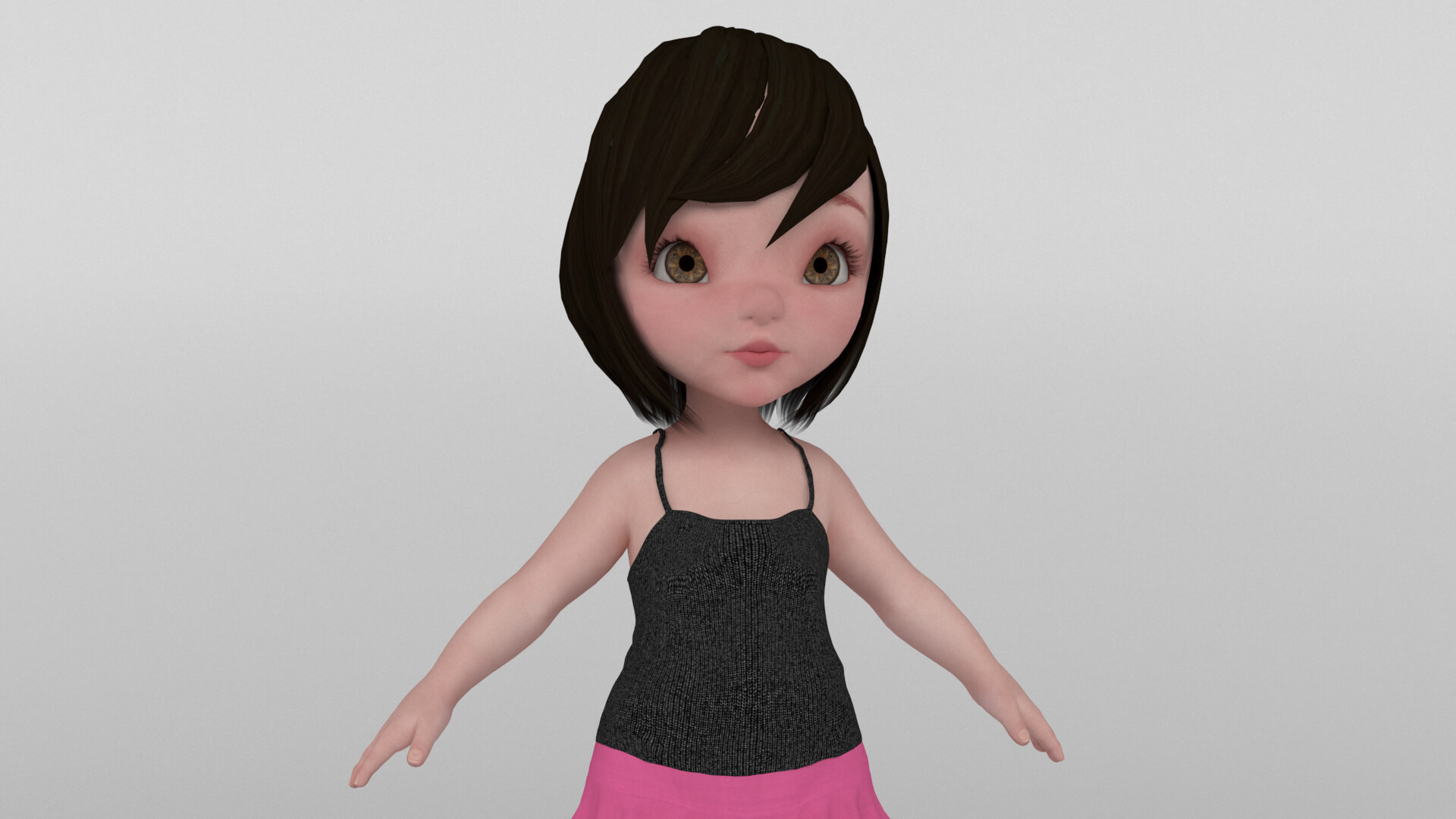 Toon Girl - Cartoon 3D Model by Trish