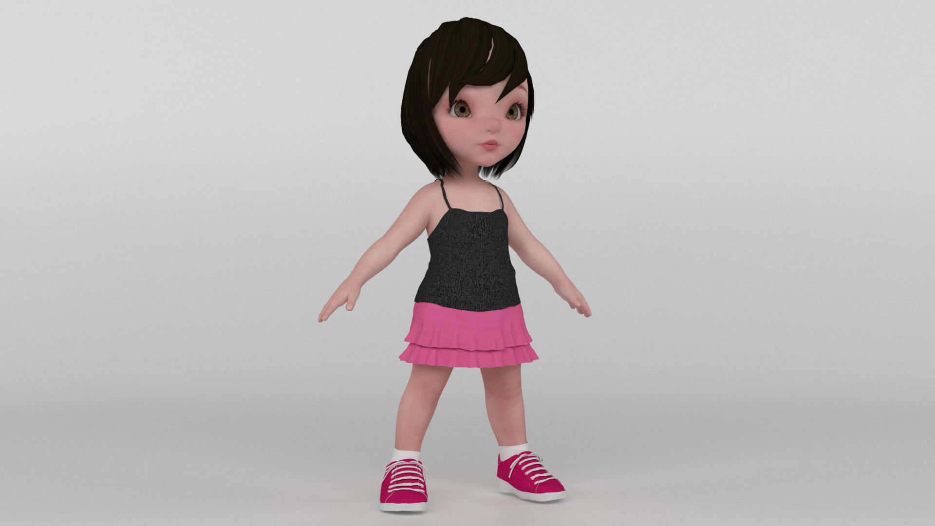 Toon Girl - Cartoon 3D Model by Trish