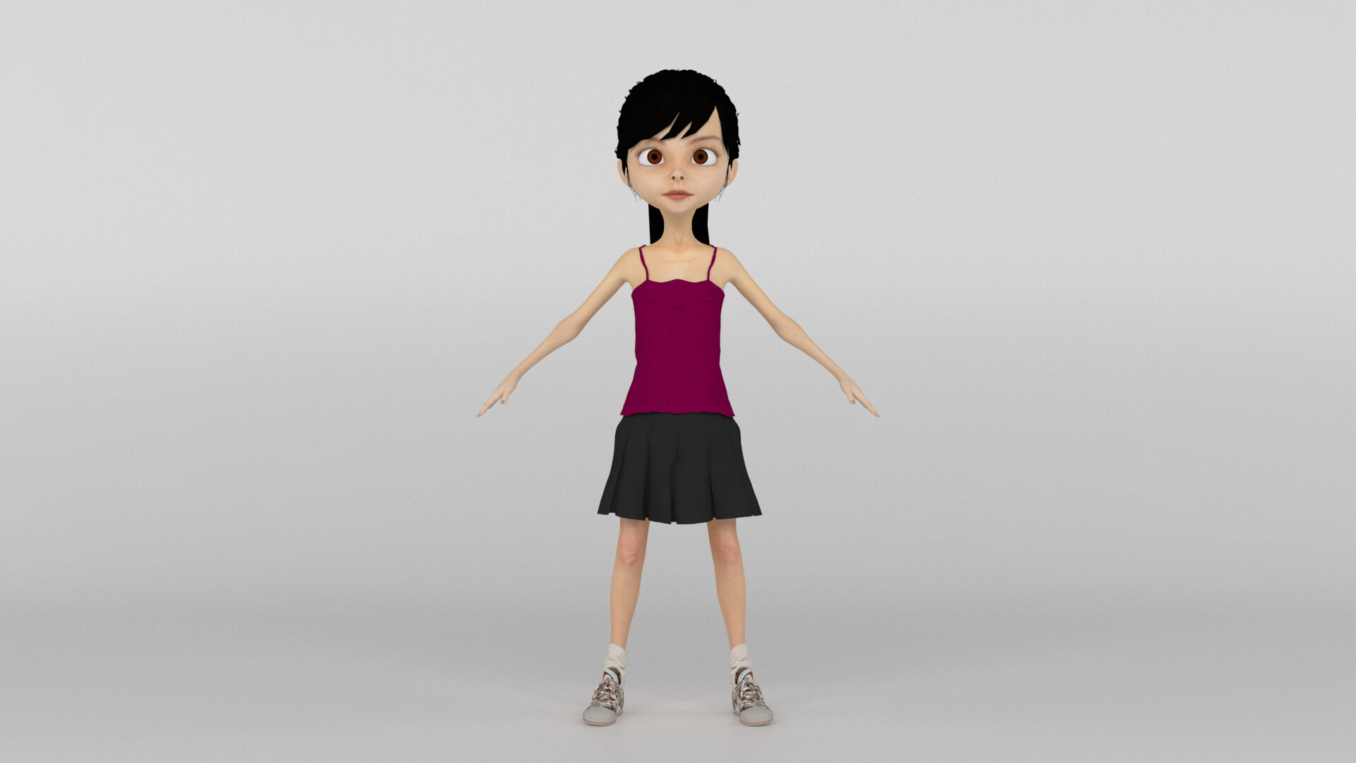 Toon Girl - Cartoon 3D Model by Trish