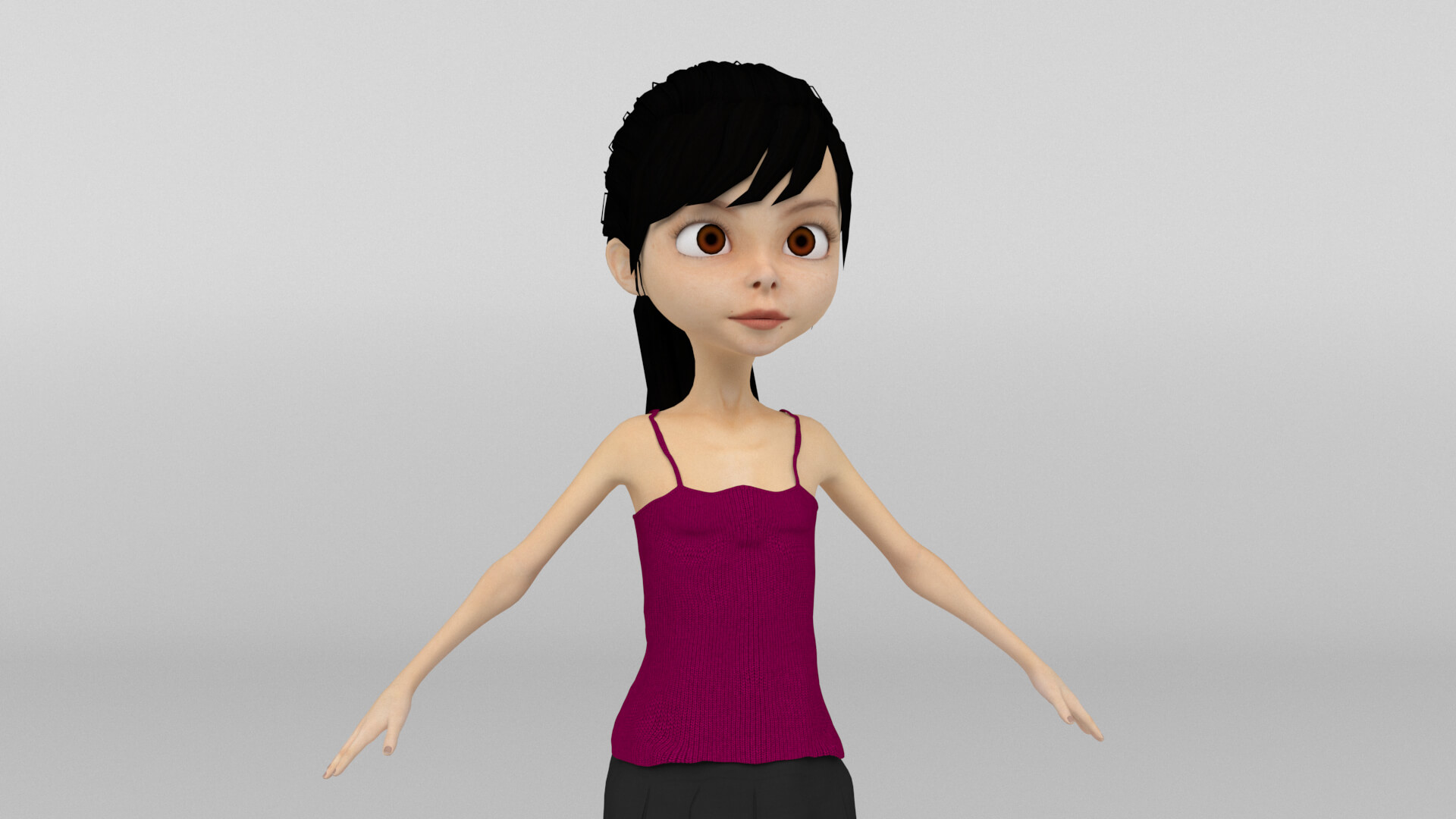 Toon Girl - Cartoon 3D Model by Trish